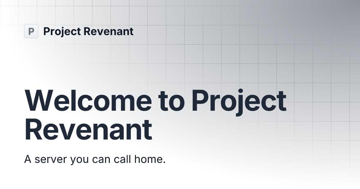 Welcome to Project Revenant | Project Revenant